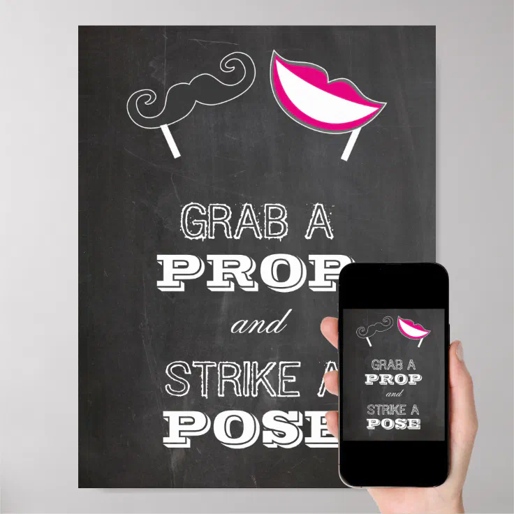 Wedding sign - Grab a prop and strike a pose | Zazzle