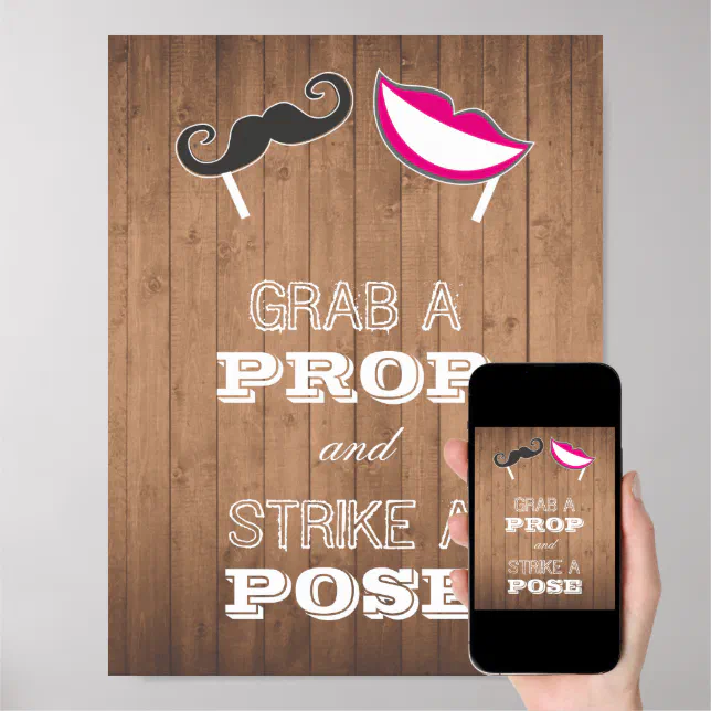 Wedding sign - Grab a prop and strike a pose | Zazzle