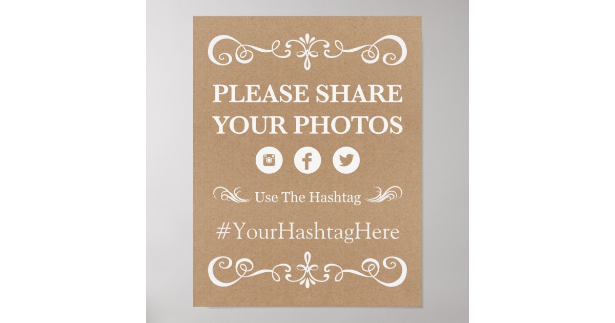 Wedding Sign – Hashtag Rustic Wedding Sign | Zazzle