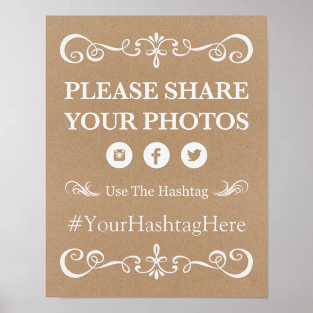 Wedding Sign – Hashtag Rustic Wedding Sign | Zazzle