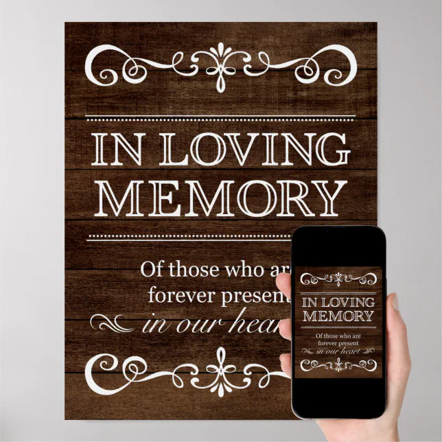 Wedding Sign – In Loving Memory Rustic Wedding Sig | Zazzle