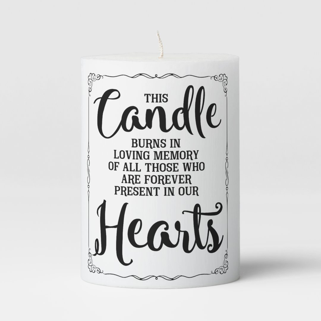wedding sign, loving memory wedding, paper photo p pillar candle | Zazzle