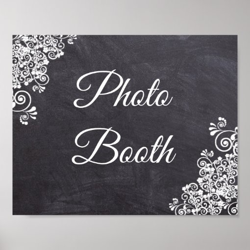 Wedding Sign Photo Booth Chalkboard Look | Zazzle