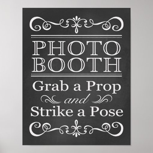 Wedding Sign – Photo Booth Wedding Chalkboard Sign | Zazzle