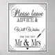 Wedding sign Please leave advice & well wishes | Zazzle