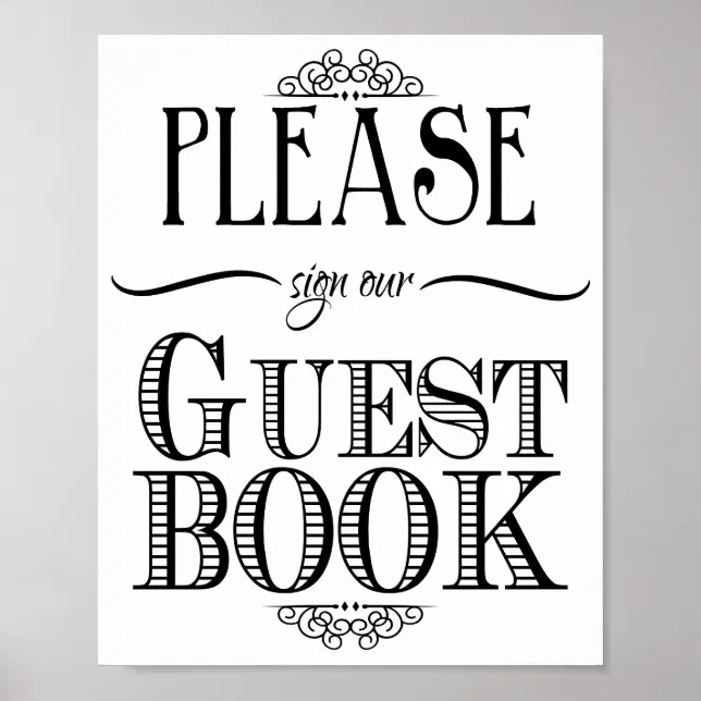 Wedding sign Please sign our Guest Book | Zazzle