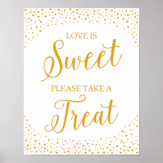 Wedding Sign – Take A Treat Confetti Wedding Sign | Zazzle