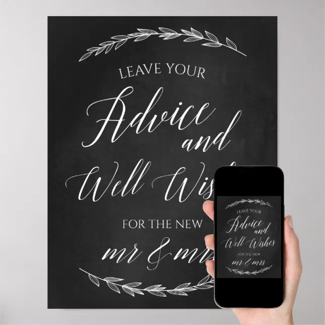 Wedding Sign – Well Wishes Wedding Chalkboard Sign | Zazzle