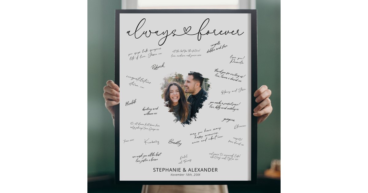 Wedding Signature Guest Photo Poster | Zazzle