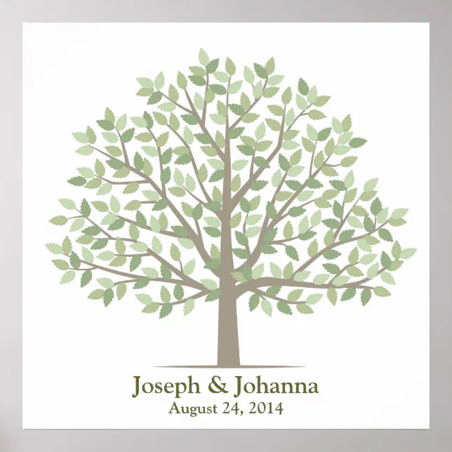 Wedding Signature Tree – Classic Poster | Zazzle