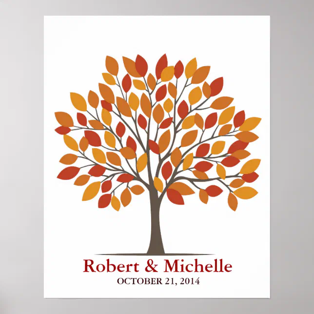 Wedding Signature Tree Poster – Natural Fall-MED | Zazzle