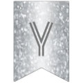 ☆WEDDING☆ Silver Glitter Look Bunting Flags | Zazzle