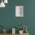 Wedding silver rose gold program timeline poster | Zazzle