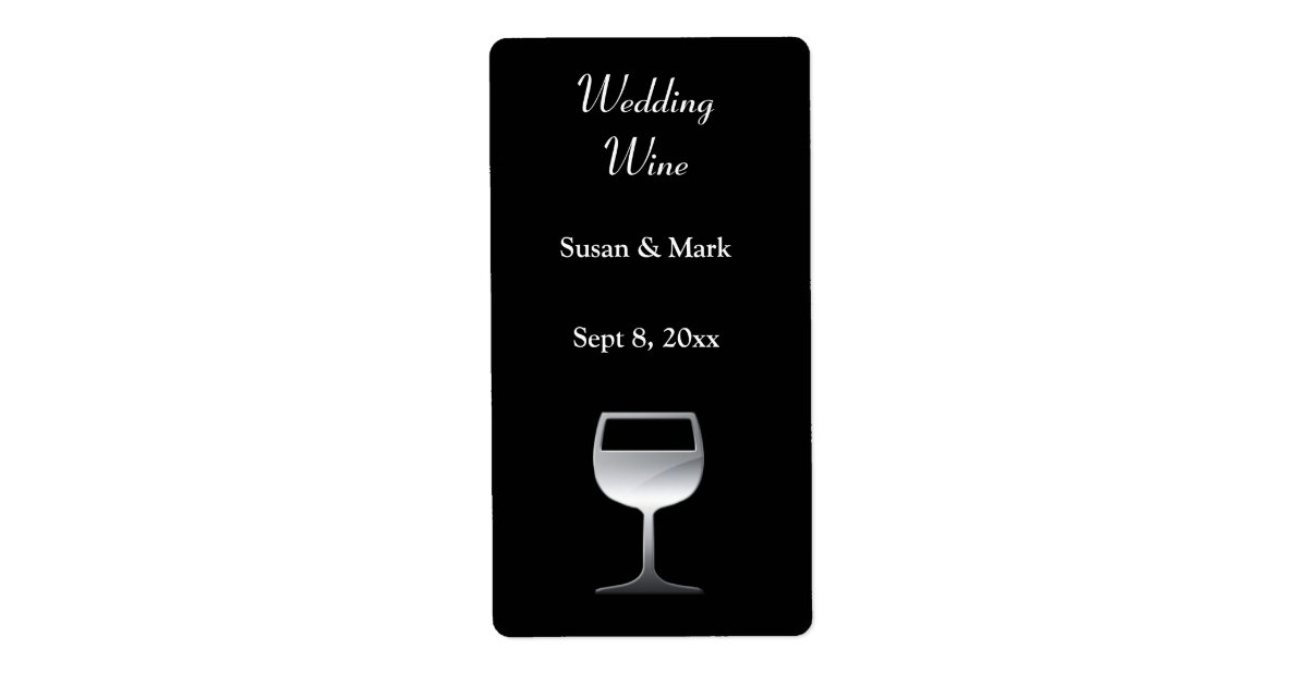 Wedding Silver Wine Label | Zazzle