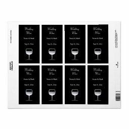Wedding Silver Wine Label | Zazzle