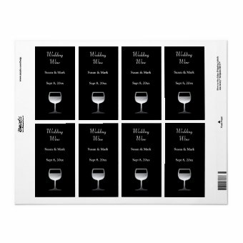 Wedding Silver Wine Label | Zazzle
