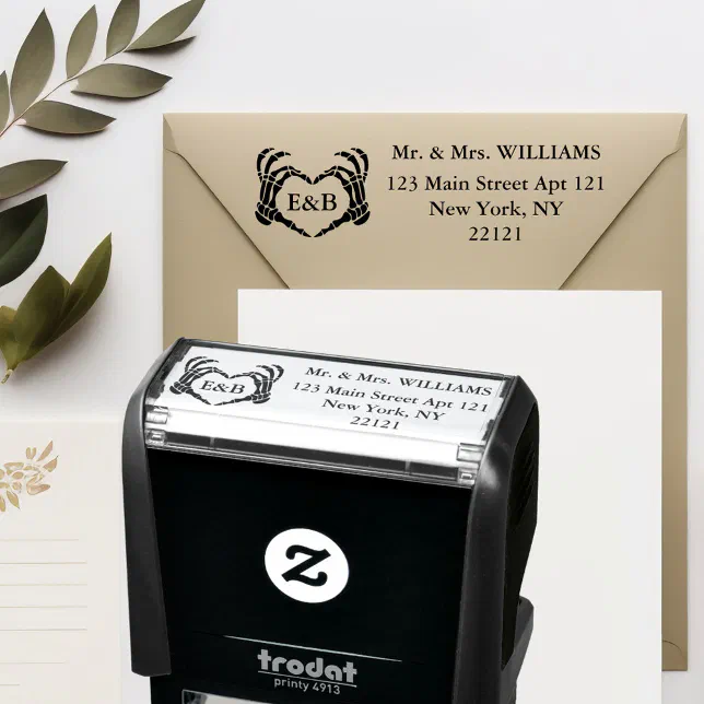Wedding Skeleton Personalized Return Address Self-inking Stamp | Zazzle
