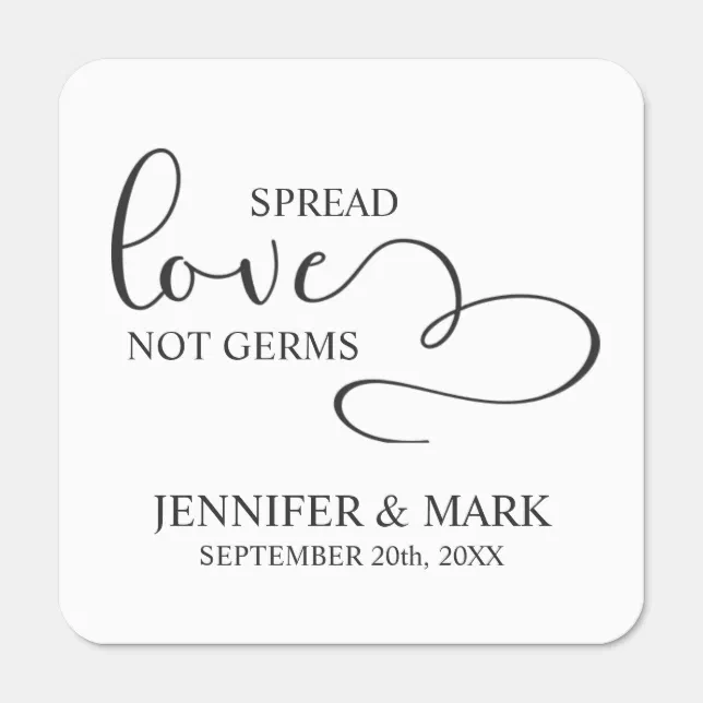 Wedding Spread Love not Germs Hand Sanitizer Packet | Zazzle