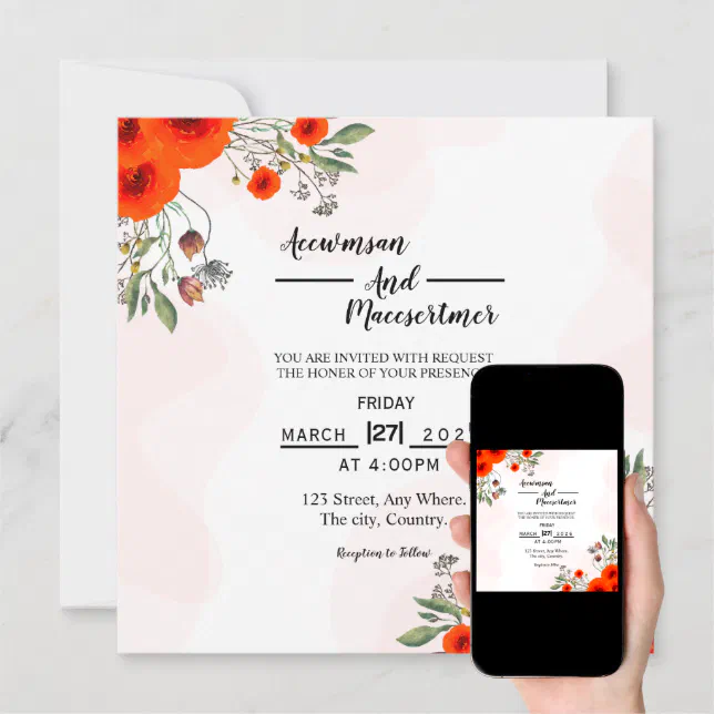 Wedding Square Bifold Invitation Card Mockup | Zazzle
