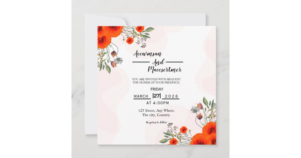Wedding Square Bifold Invitation Card Mockup | Zazzle