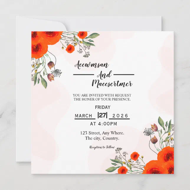 Wedding Square Bifold Invitation Card Mockup | Zazzle