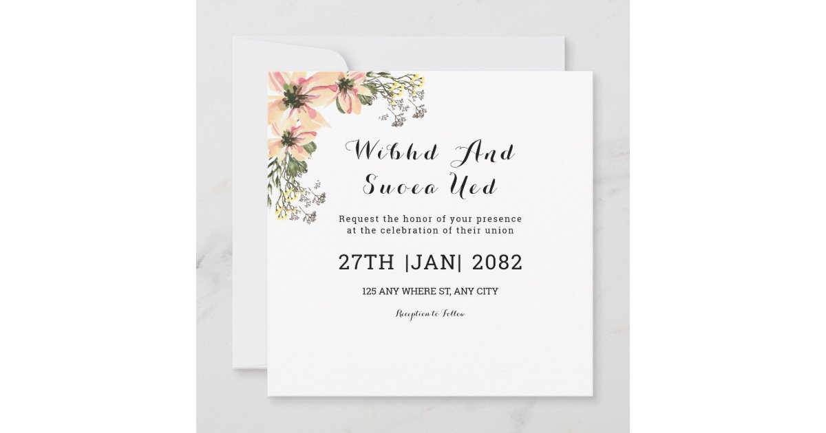 Wedding Square Gatefold Invitation Card Design | Zazzle