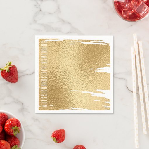 Wedding Standard Napkin Elegant Gold and Black | Zazzle