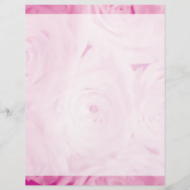 Wedding stationery | Pink rose flower letterhead | Zazzle