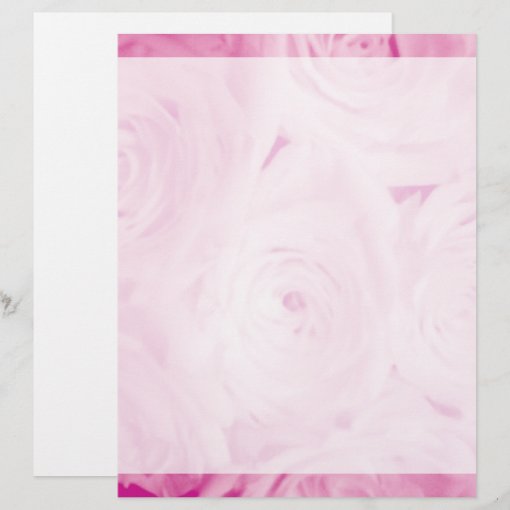 Wedding stationery | Pink rose flower letterhead | Zazzle