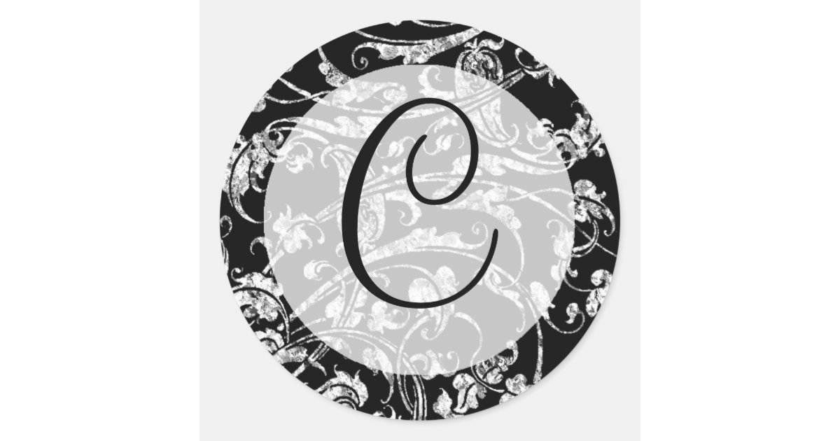 Wedding Stickers Monogram C | Zazzle