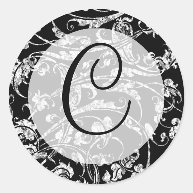 Wedding Stickers Monogram C | Zazzle