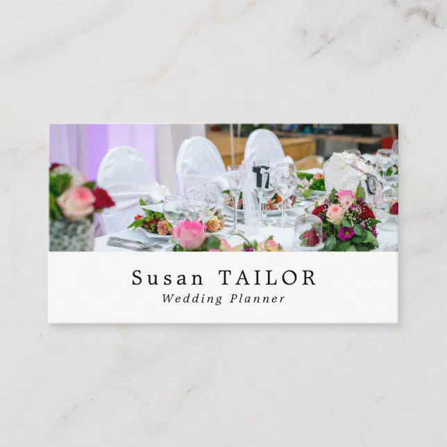 Wedding Table Display, Wedding Event Planner Business Card | Zazzle