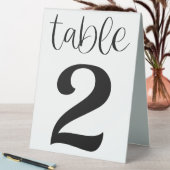 Wedding Table Number 2 Table Tent Sign | Zazzle