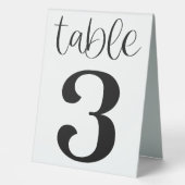 Wedding Table Number 3 Table Tent Sign | Zazzle