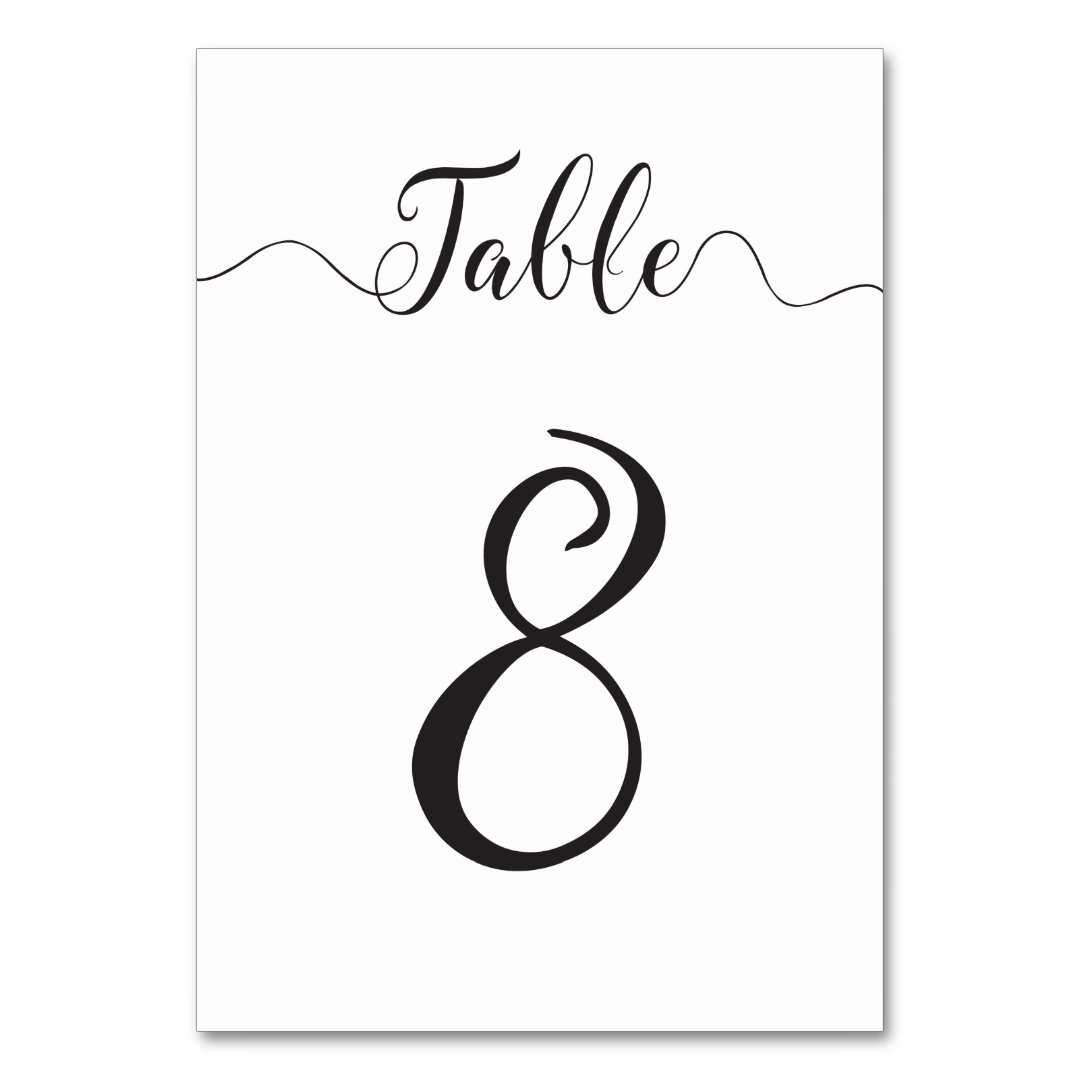 Wedding Table Number 8 | Zazzle
