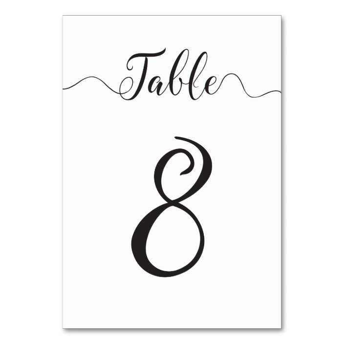 Wedding Table Number 8 | Zazzle.com