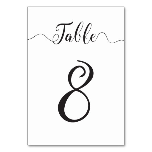 Wedding Table Number 8 | Zazzle