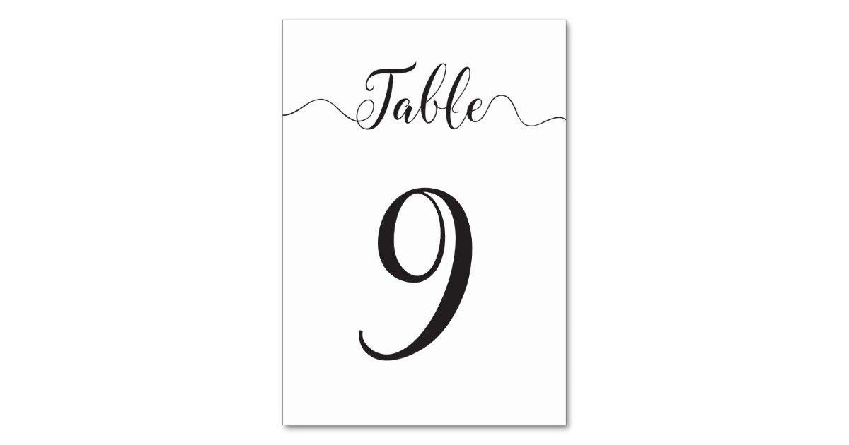 Wedding Table Number 9 Table Card | Zazzle