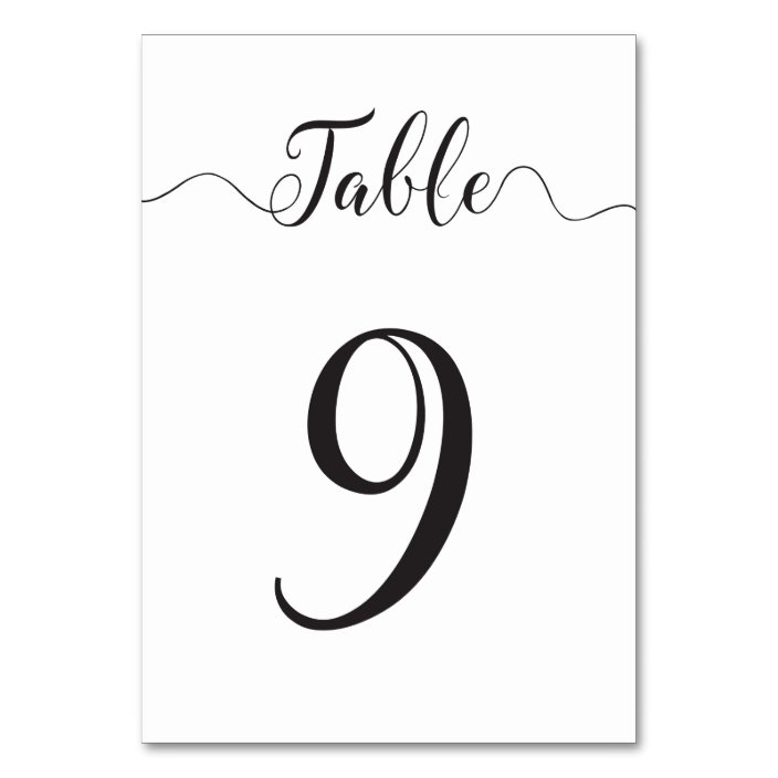 Wedding Table Number 9 Table Card | Zazzle.com