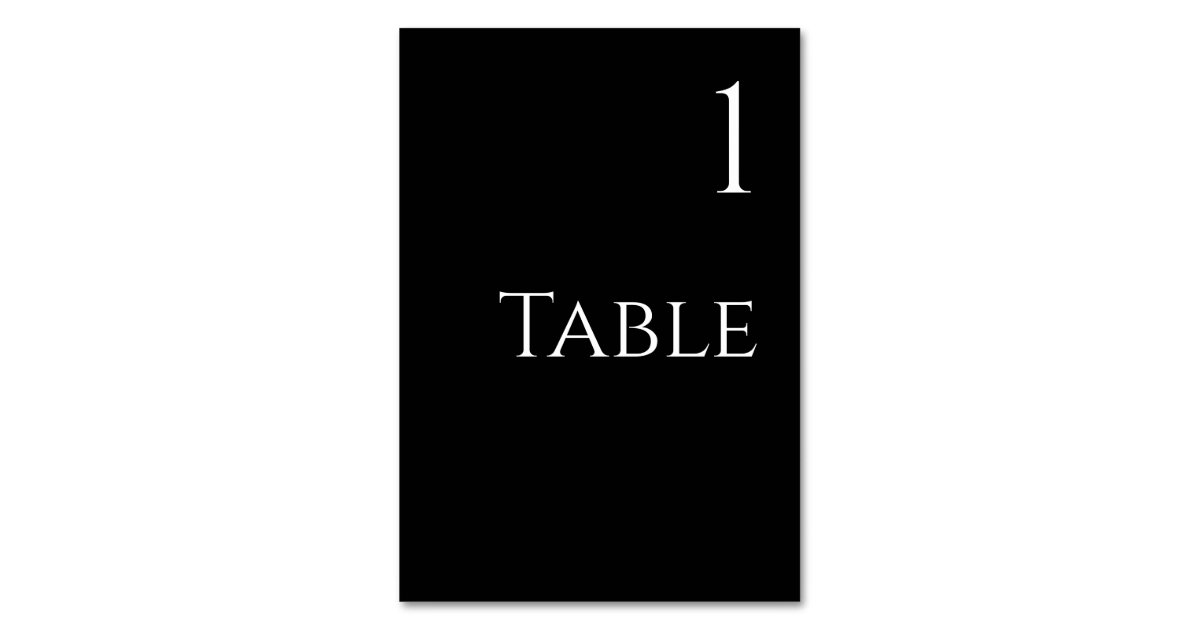 Wedding Table Number-Black and White Table Number | Zazzle