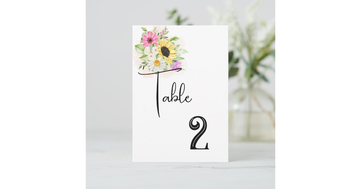 Wedding Table Number Card | Zazzle