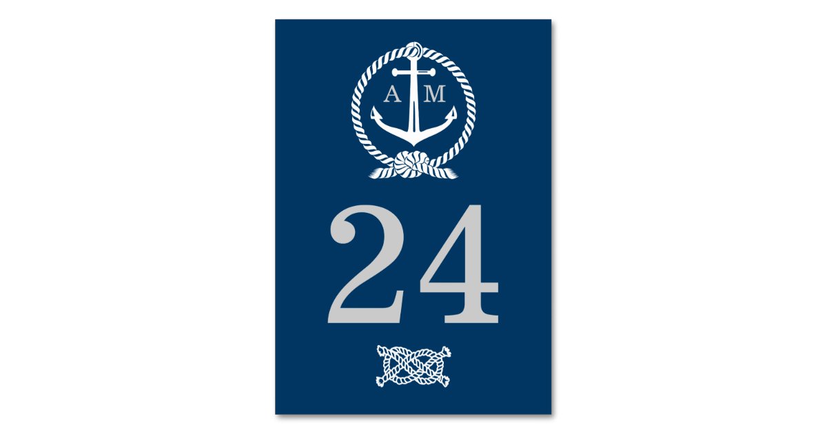 Wedding Table Number Card | Nautical Theme