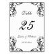 Wedding Table Number Cards | Black Damask Design | Zazzle