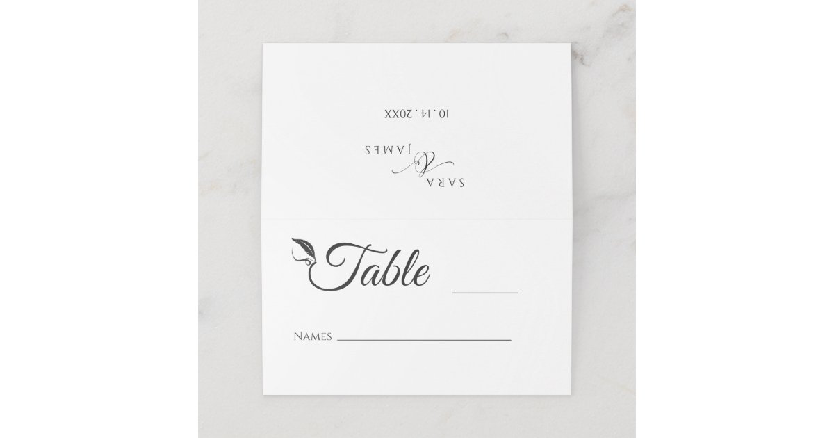 Wedding Table Number Place Card | Zazzle