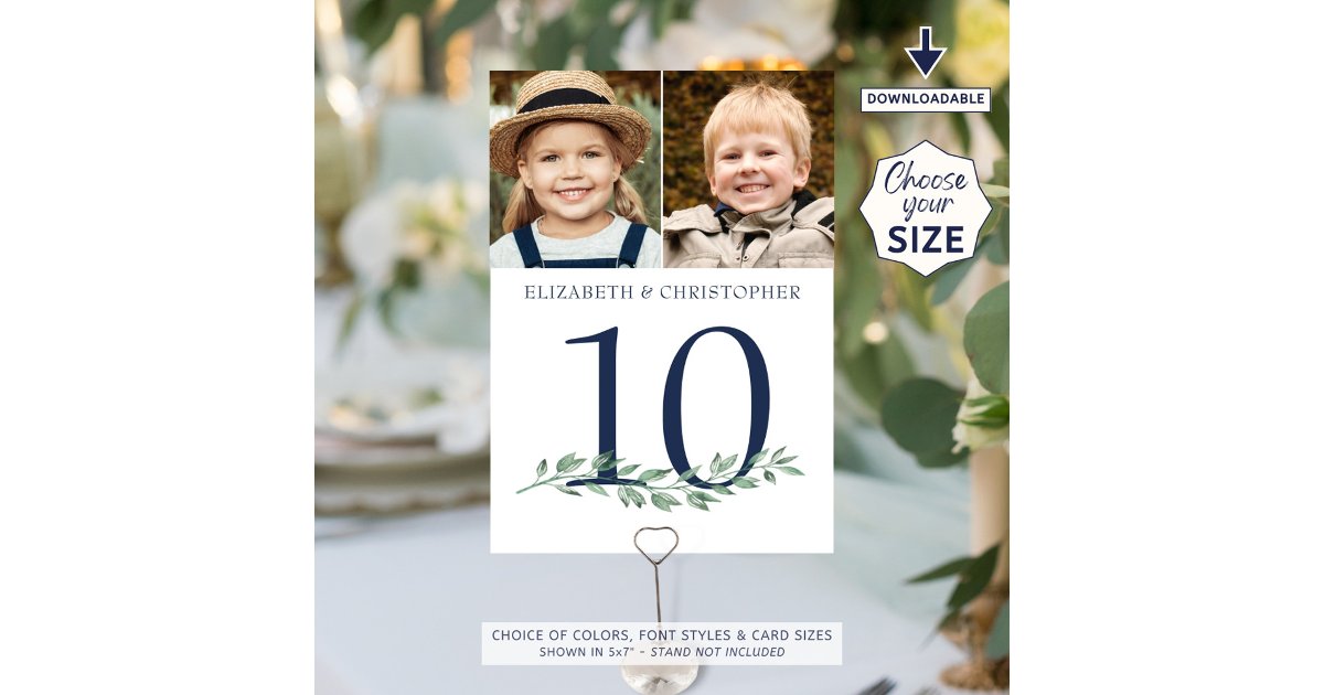 Wedding Table Number Sign Couple Photos | Zazzle