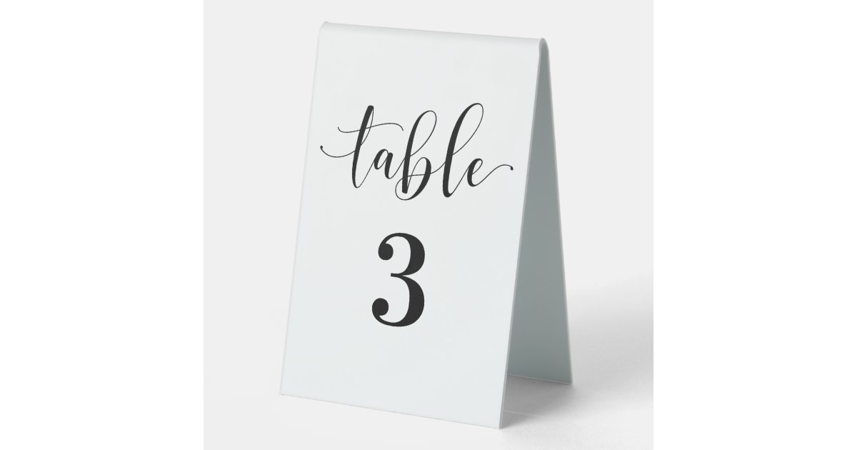 Wedding Table Number Table Tent | Zazzle