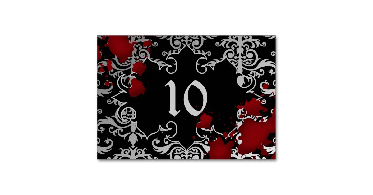 Wedding table number vampire theme | Zazzle