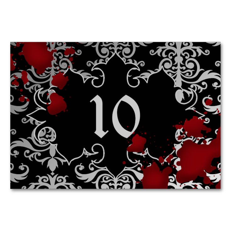 Wedding table number vampire theme | Zazzle