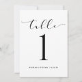 Wedding Table Numbers 5x7 Modern Swirly Script | Zazzle