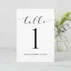 Wedding Table Numbers 5x7 Modern Swirly Script | Zazzle